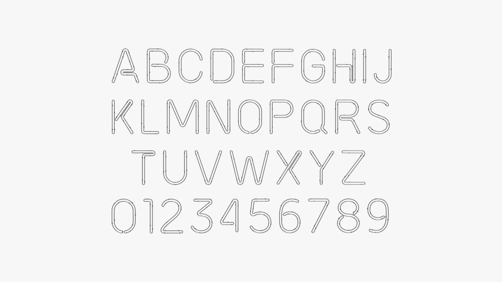 3D Neon Alphabet With Decimal - TurboSquid 1980819