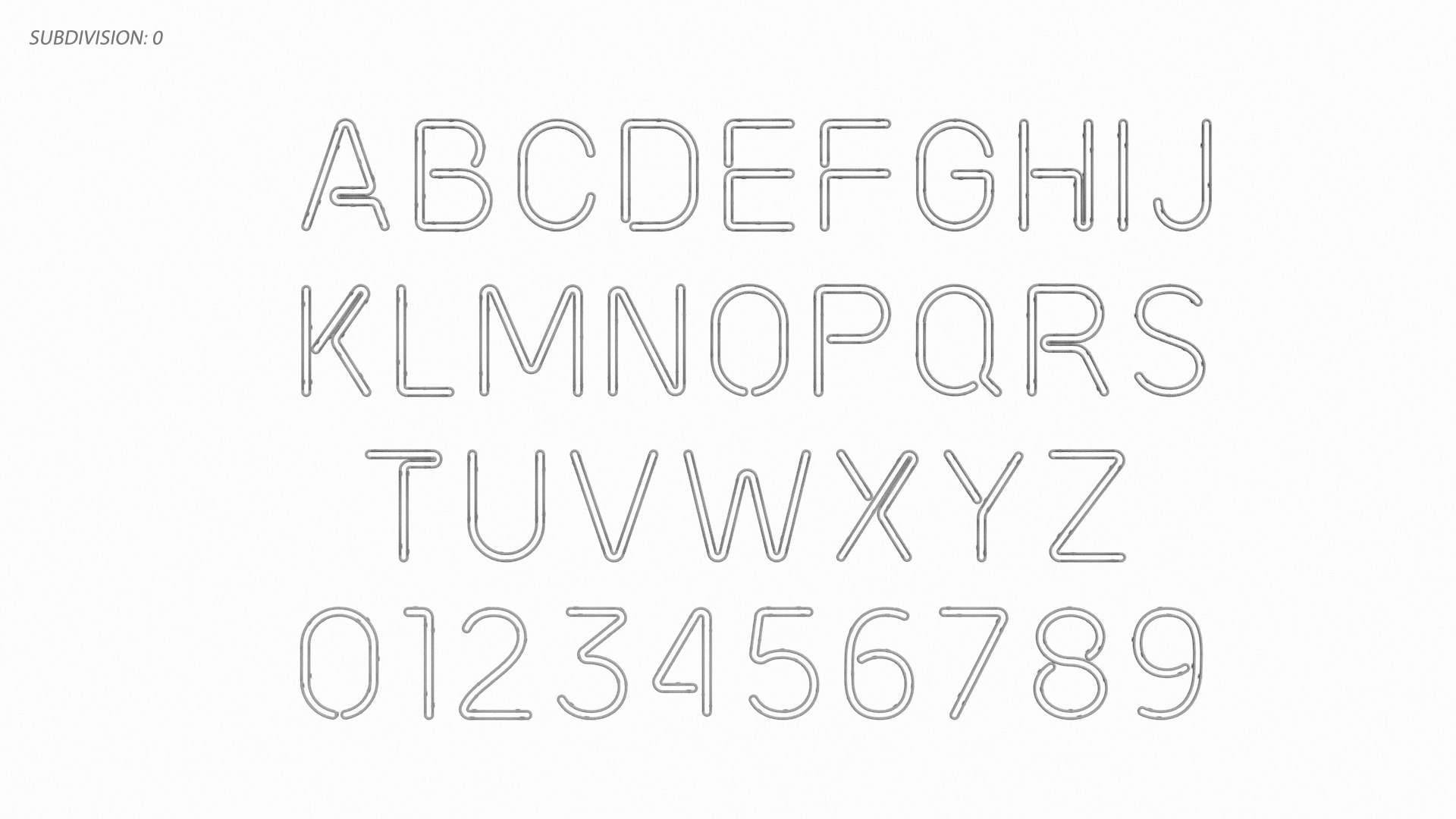 3D Neon Alphabet With Decimal - TurboSquid 1980819