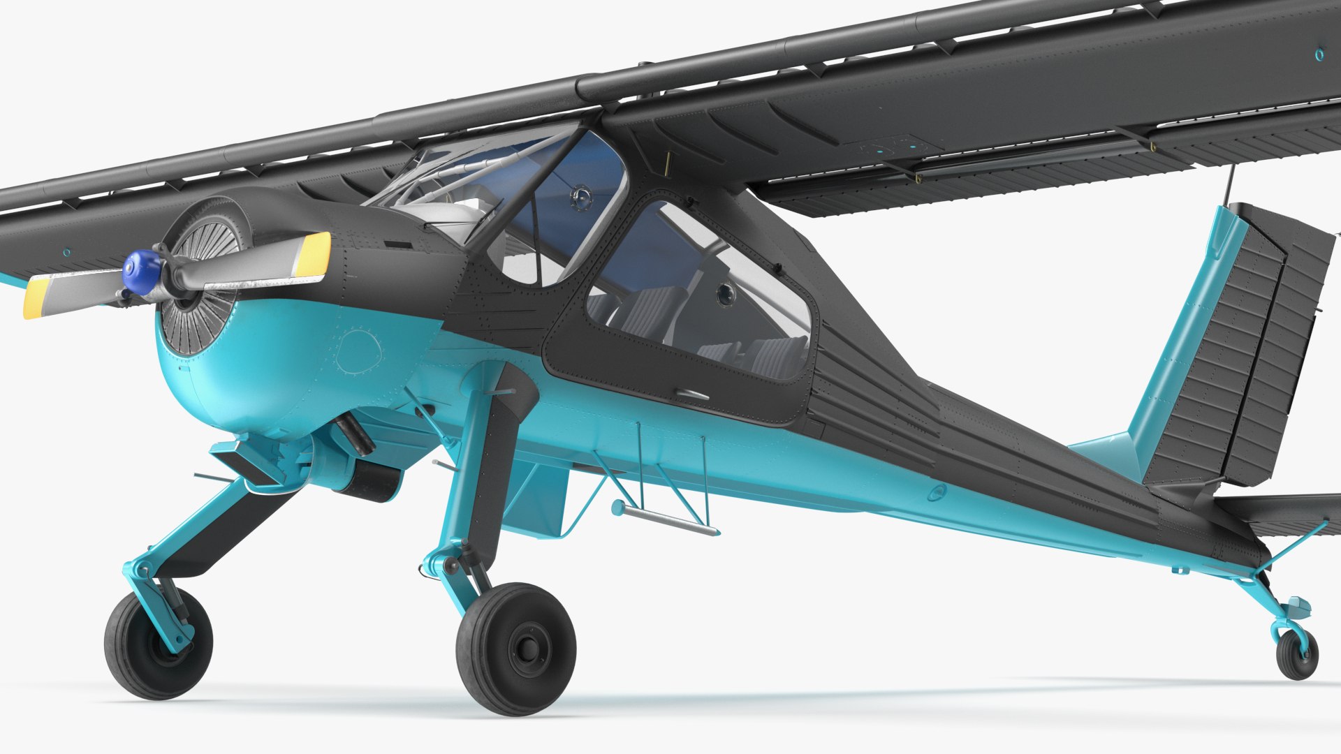 3D Civil Aviation Motor Airplane Black Simple Interior Model ...