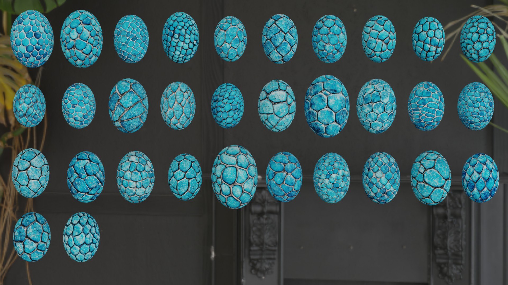 Lowpoly Ocean Dragon Egg Collection V2 3D Model - TurboSquid 2289110