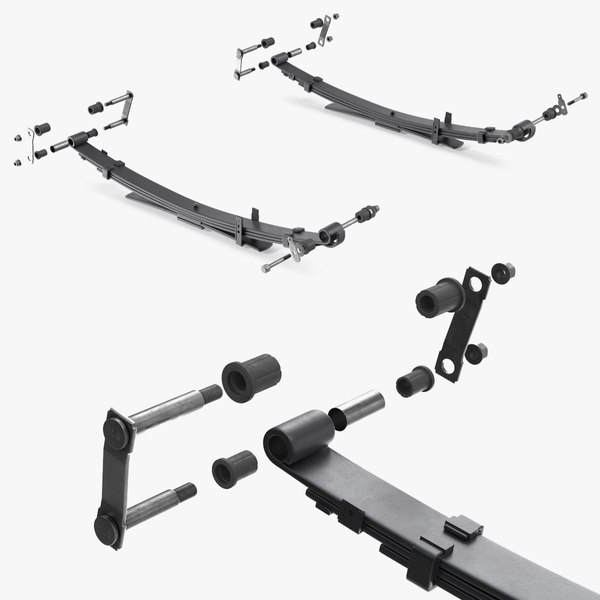 modelo 3d Vista despiezada del conjunto de ballestas traseras - TurboSquid 2402481