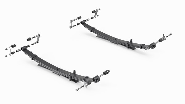 modelo 3d Vista despiezada del conjunto de ballestas traseras ...