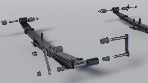 modelo 3d Vista despiezada del conjunto de ballestas traseras - TurboSquid 2402481