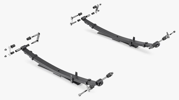 modelo 3d Vista despiezada del conjunto de ballestas traseras - TurboSquid 2402481