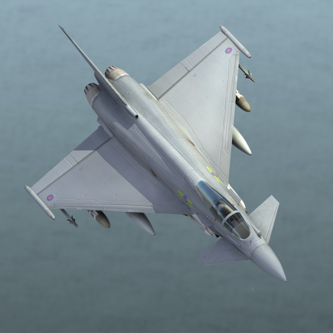 3d model typhoon fighter jet raf