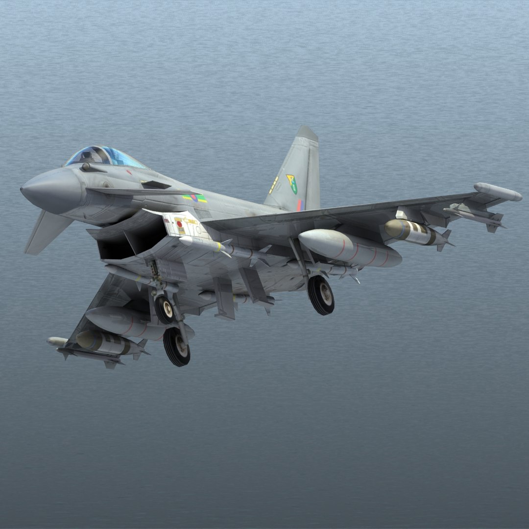 3d model typhoon fighter jet raf