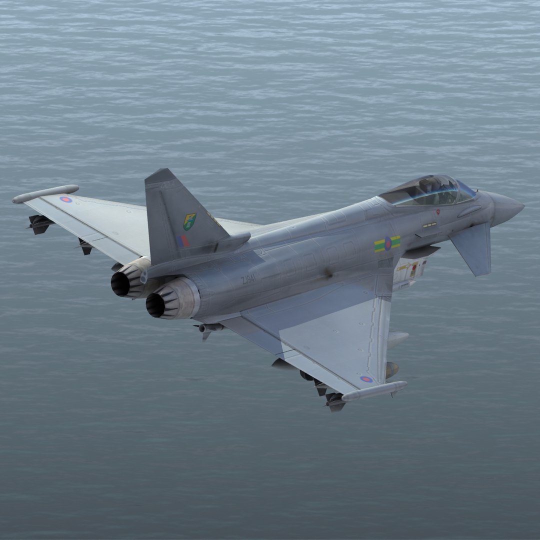 3d model typhoon fighter jet raf