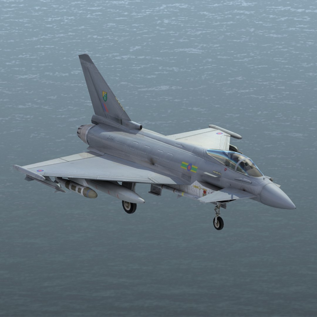 3d model typhoon fighter jet raf