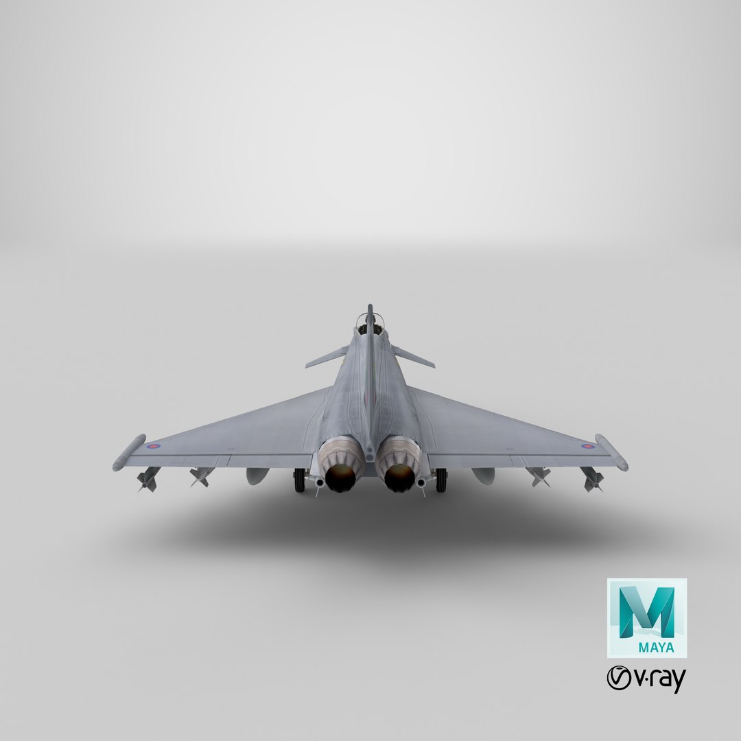 3d model typhoon fighter jet raf