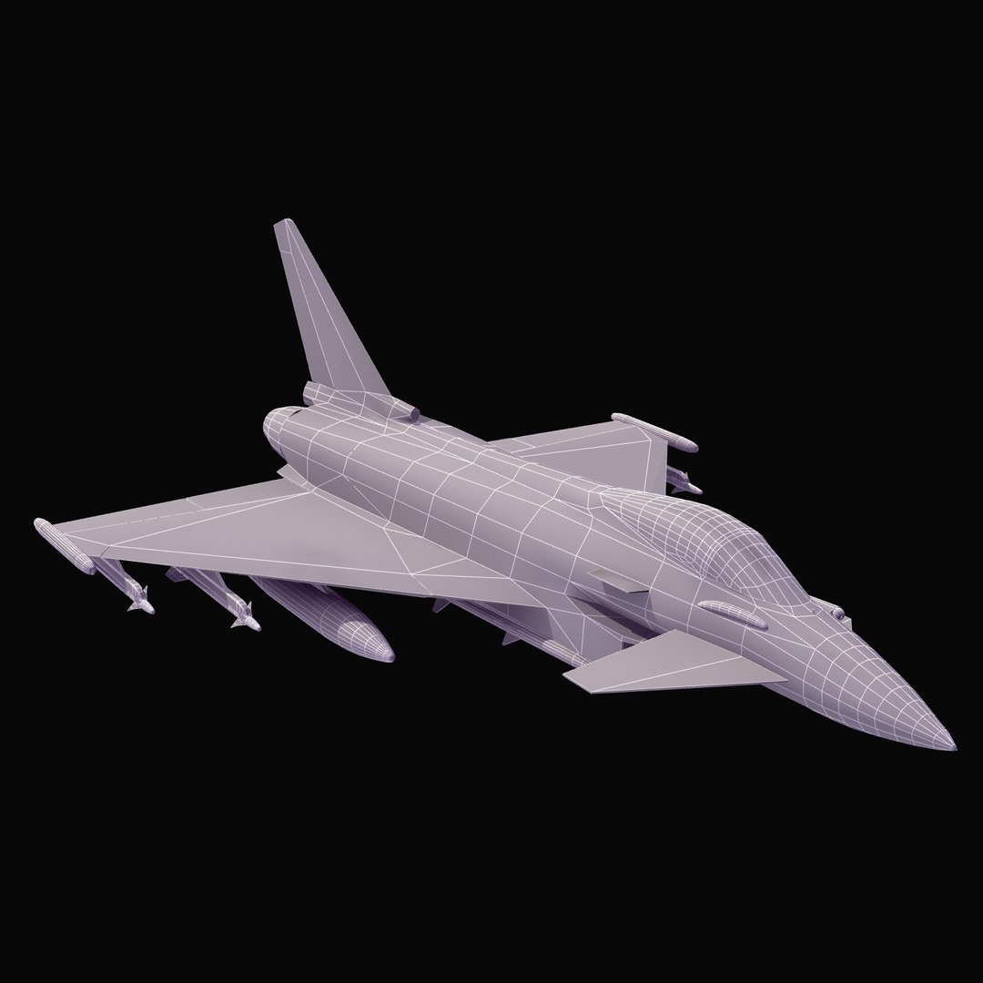 3d model typhoon fighter jet raf