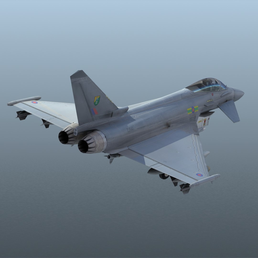 3d model typhoon fighter jet raf