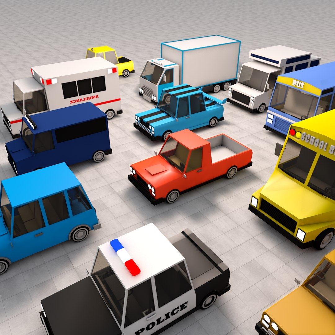 Cartoon Car Pack Model - TurboSquid 1322184