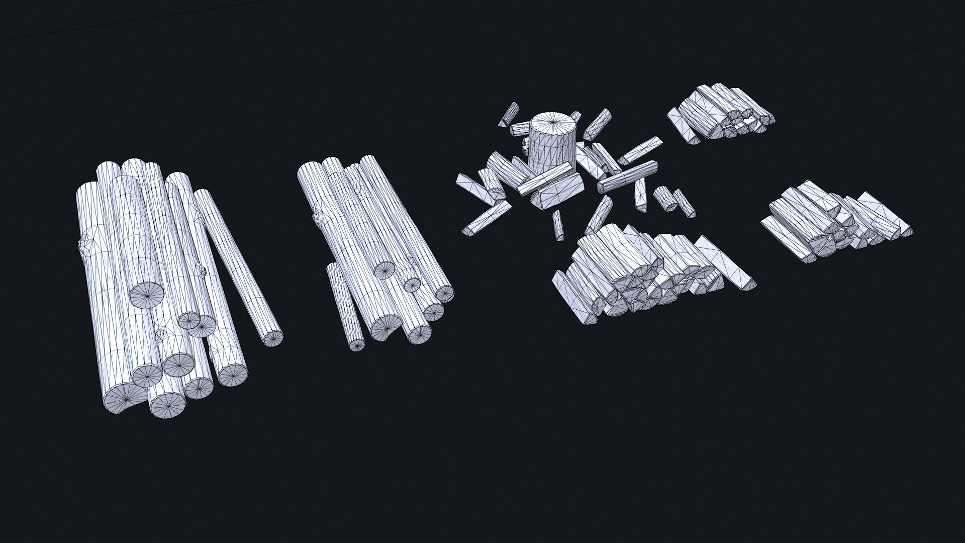 3D Wood Logs Stack Model - TurboSquid 2366414