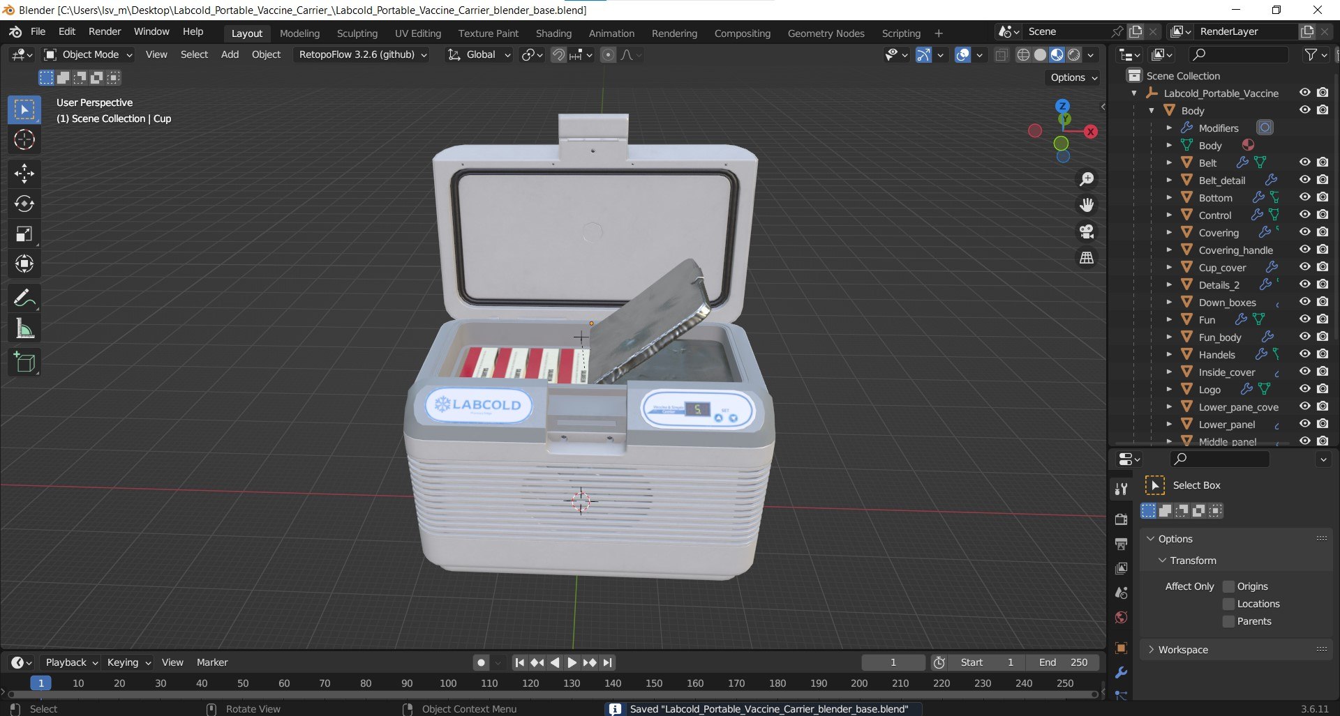 3D Labcold Portable Vaccine Carrier Model - TurboSquid 2342360