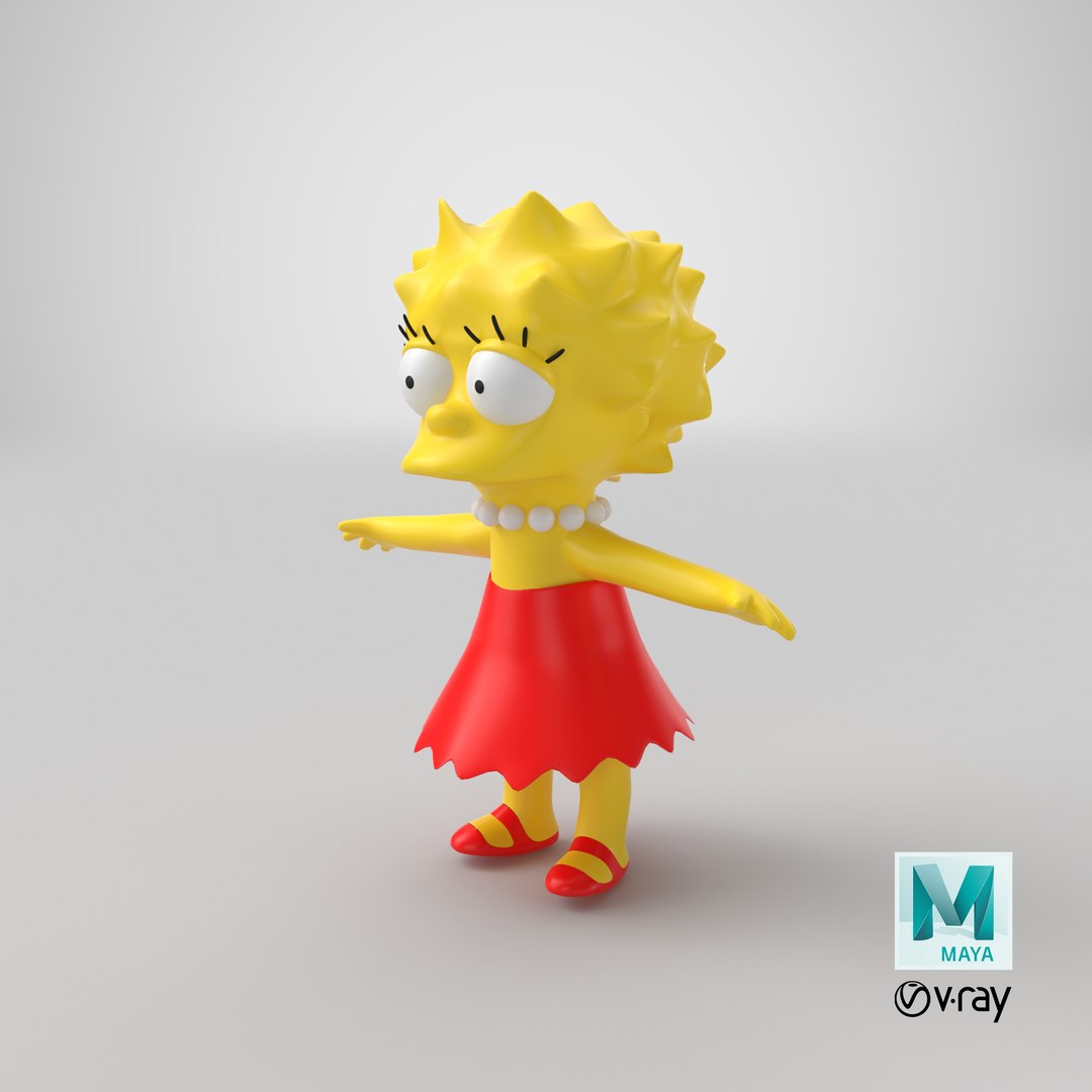 Lisa Simpson Cartoon Animation 3d 3ds
