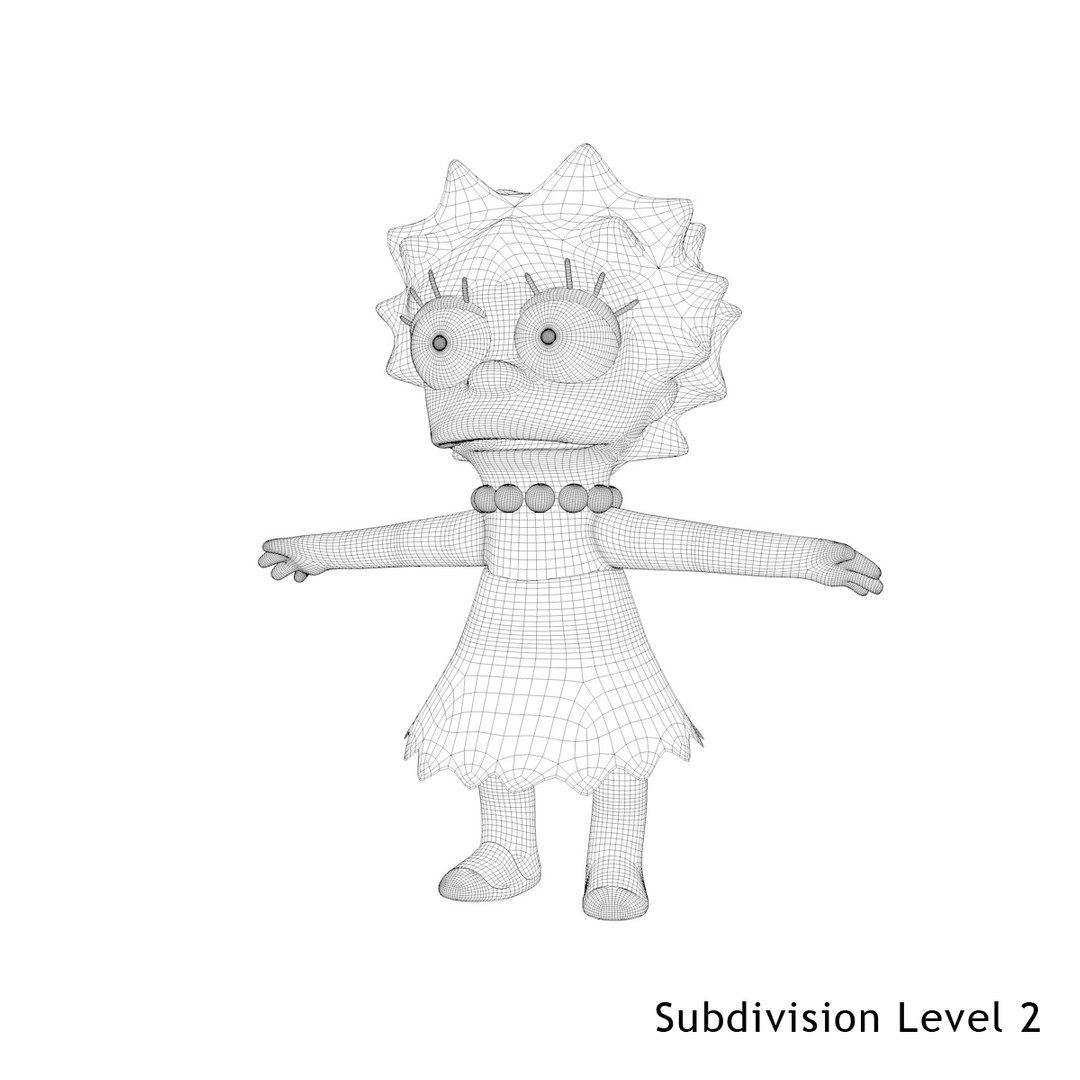Lisa Simpson Cartoon Animation 3d 3ds