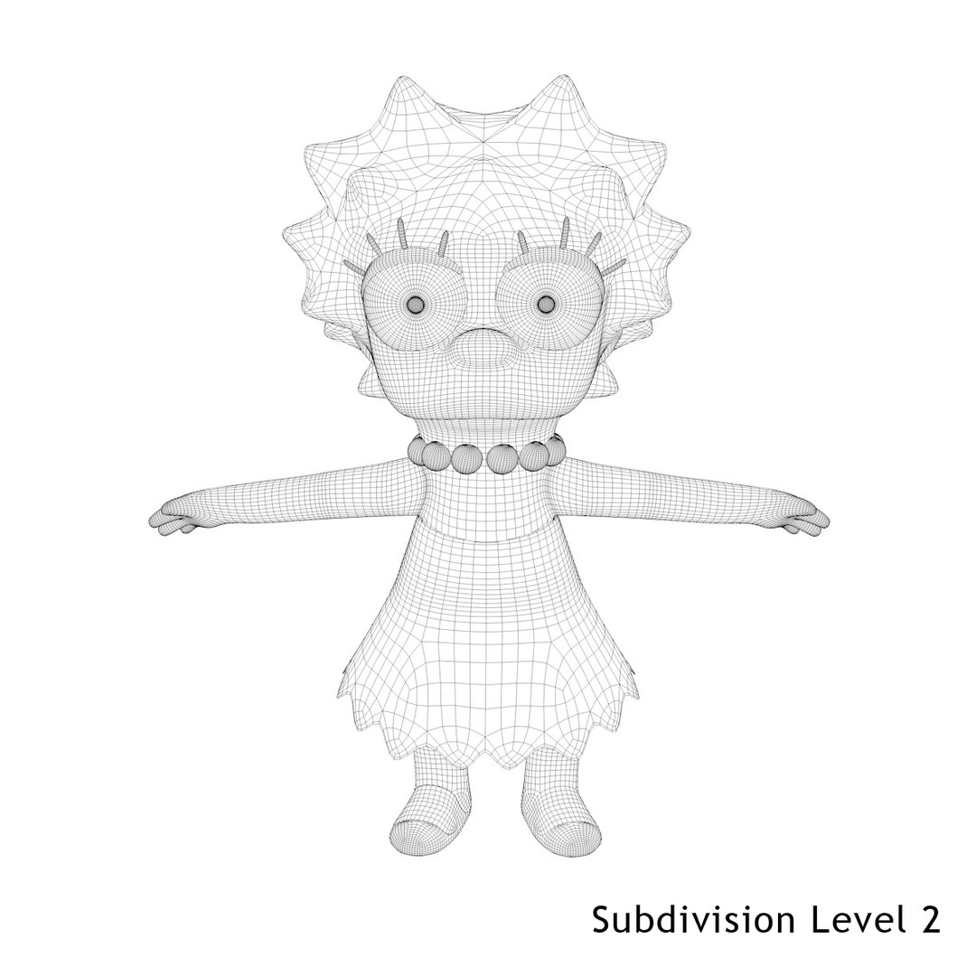 Lisa Simpson Cartoon Animation 3d 3ds