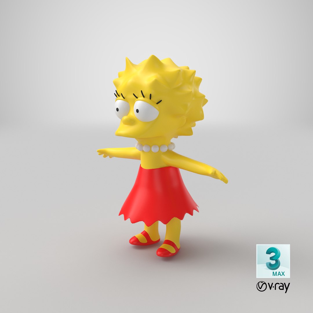 lisa simpson cartoon animation 3d 3ds