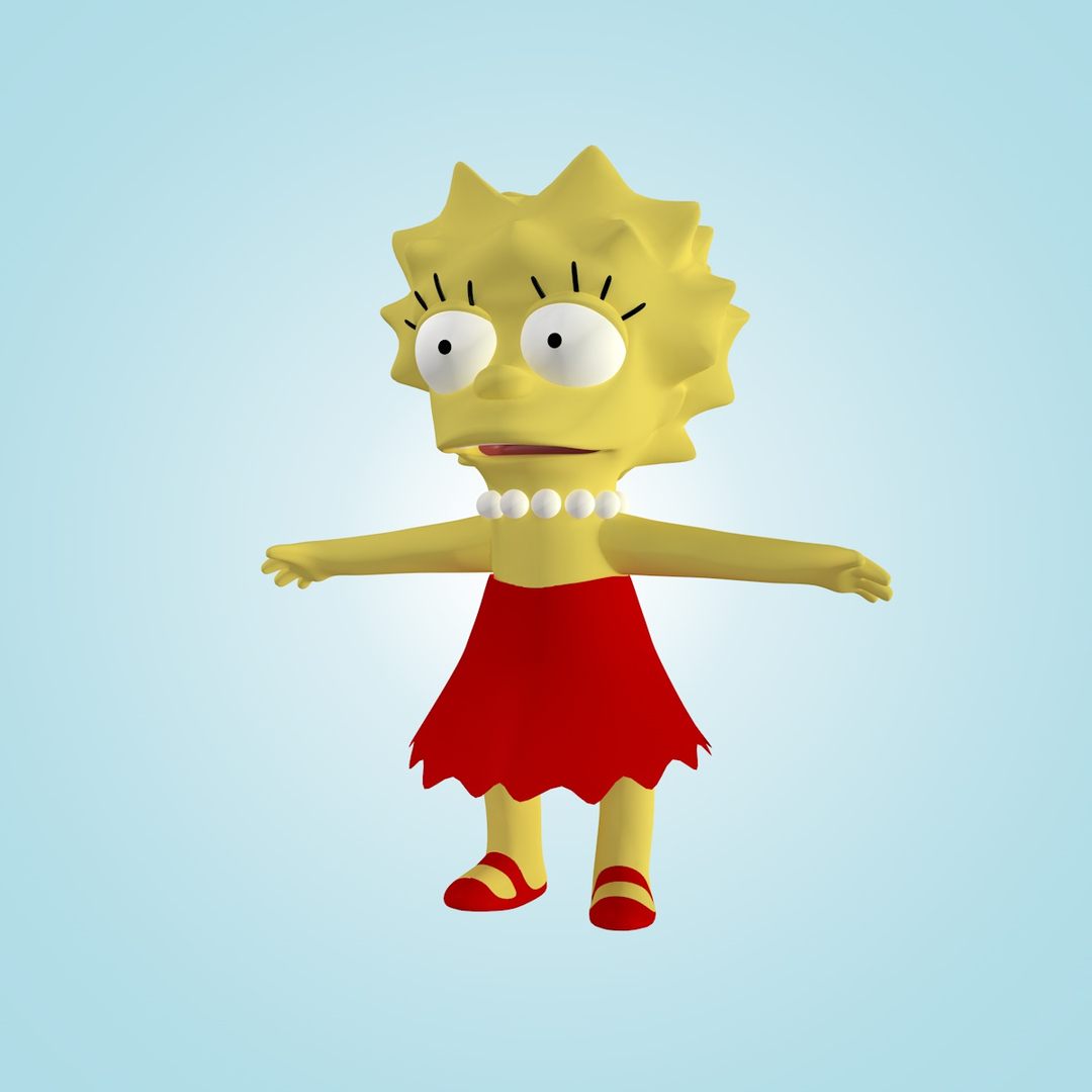Lisa Simpson Cartoon Animation 3d 3ds
