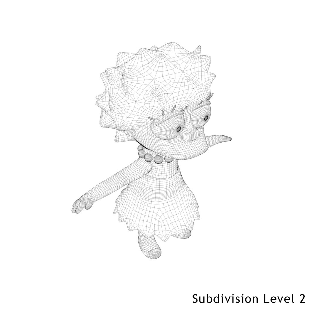 Lisa Simpson Cartoon Animation 3d 3ds