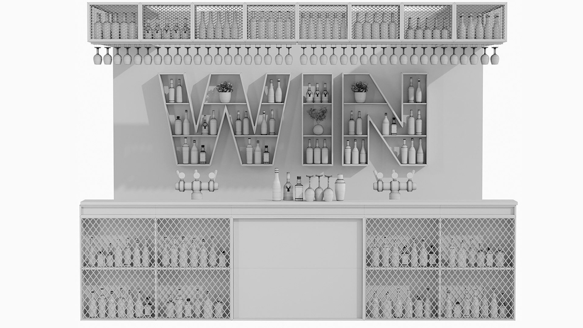 Pub With Neon Lights And Alcohol Collection 3D Model - TurboSquid 2052727