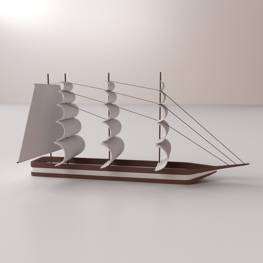 miniature ship 3d model