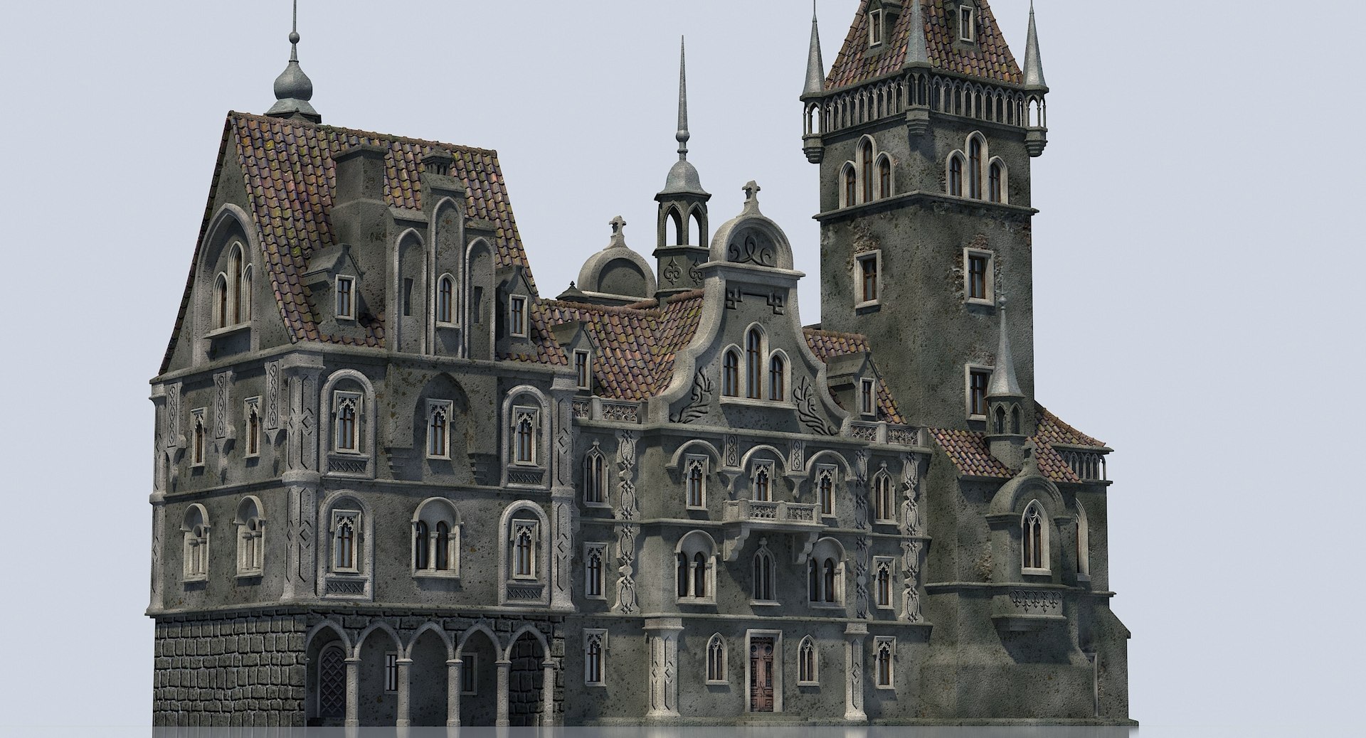 3D Gothic House 03 Build Model - TurboSquid 1283139