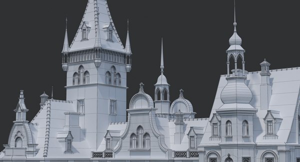 3D gothic house 03 build model - TurboSquid 1283139
