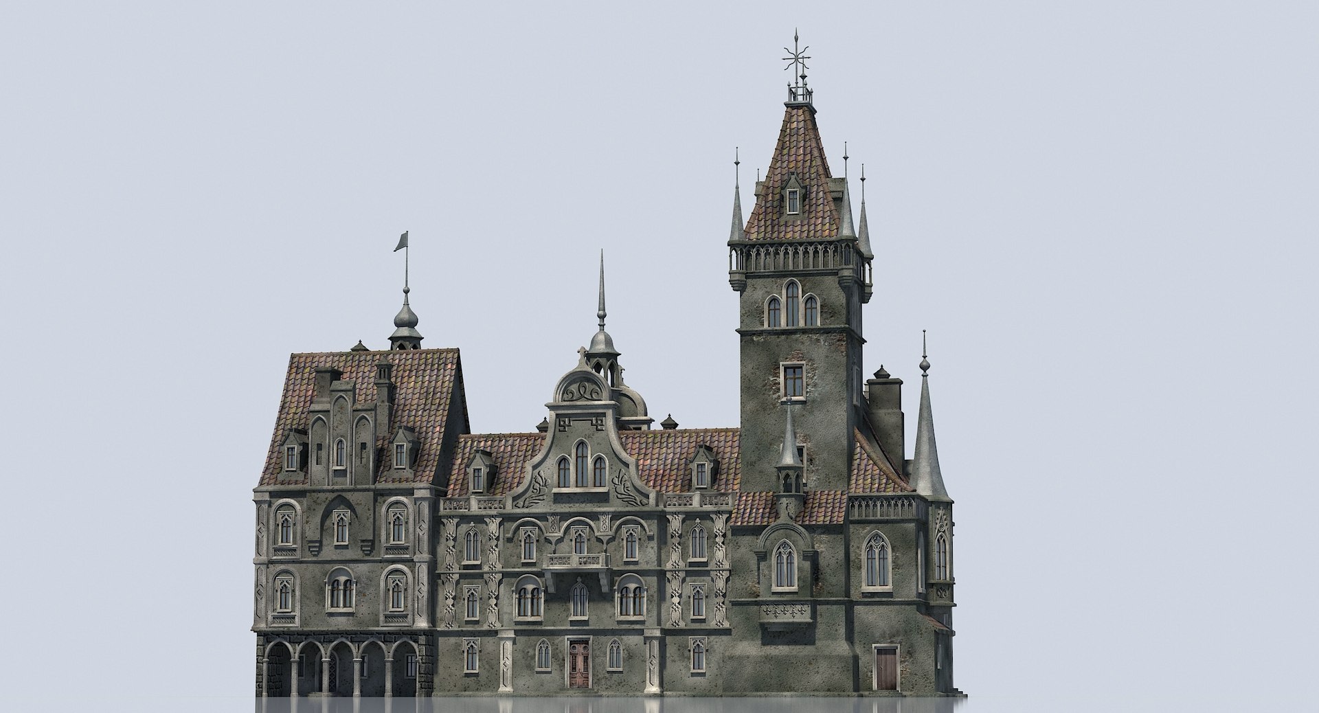 3D Gothic House 03 Build Model - TurboSquid 1283139