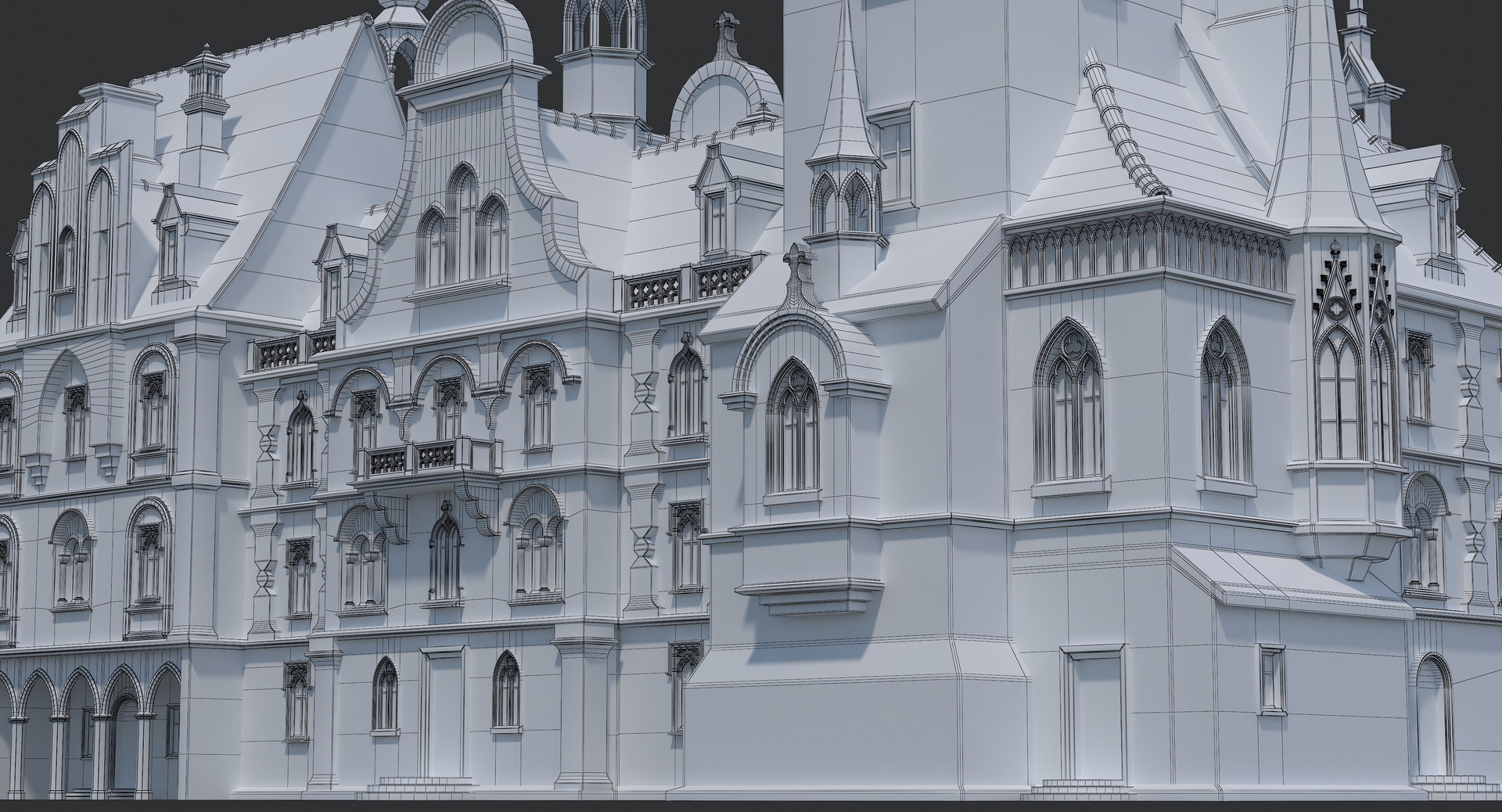 3D gothic house 03 build model - TurboSquid 1283139