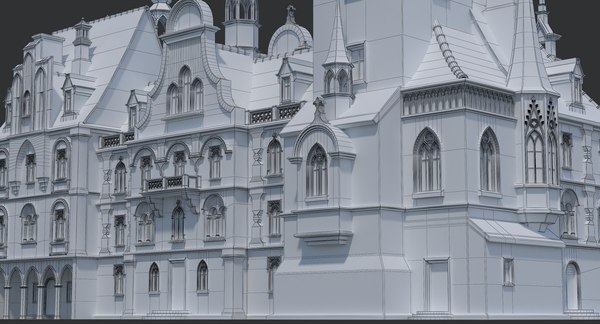 3D gothic house 03 build model - TurboSquid 1283139