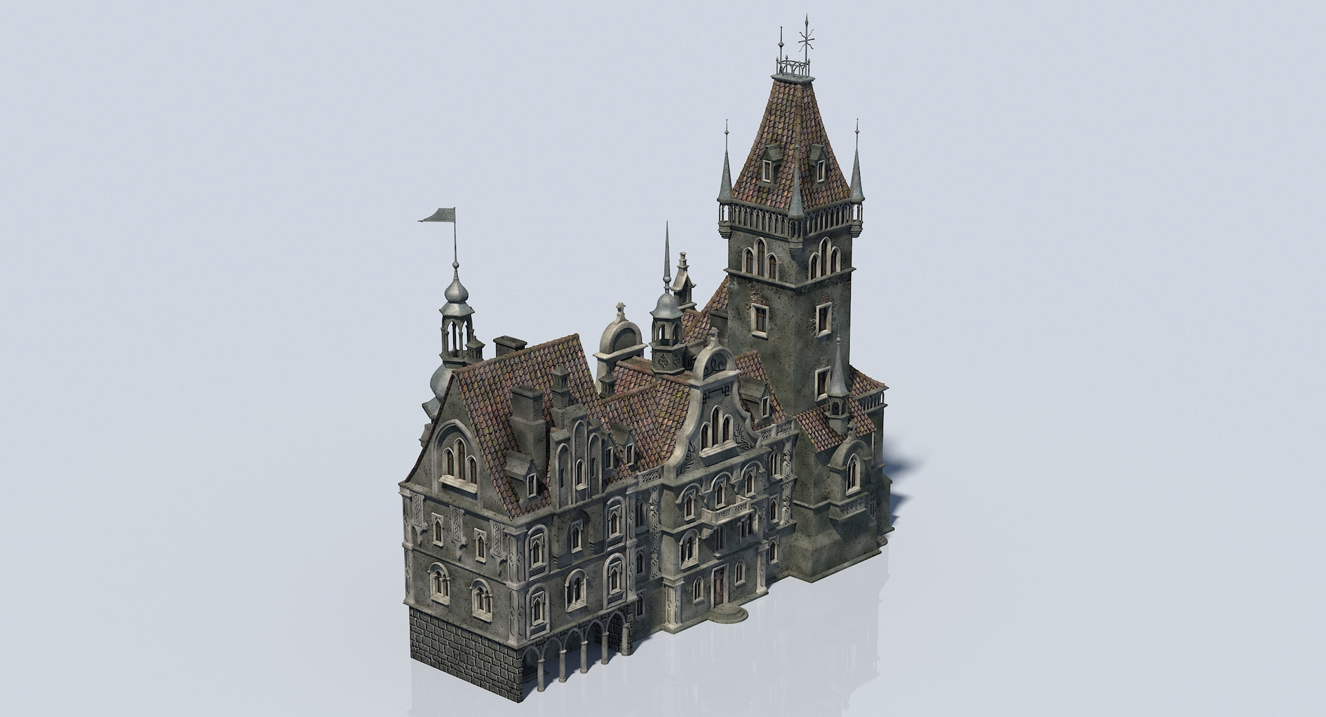 3D gothic house 03 build model - TurboSquid 1283139