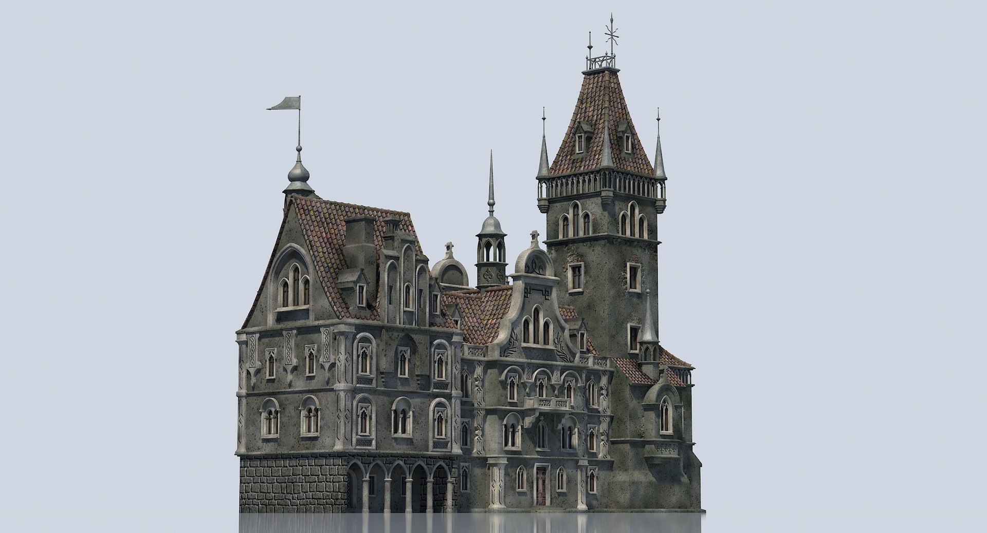 3D Gothic House 03 Build Model - TurboSquid 1283139