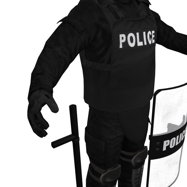 riot police officer 3d model