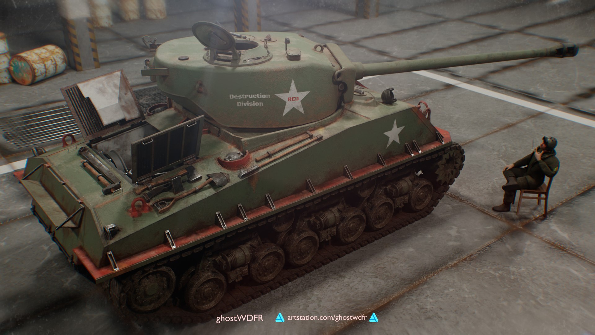 Sherman M4A3 76W with full interior 3D model - TurboSquid 2135209