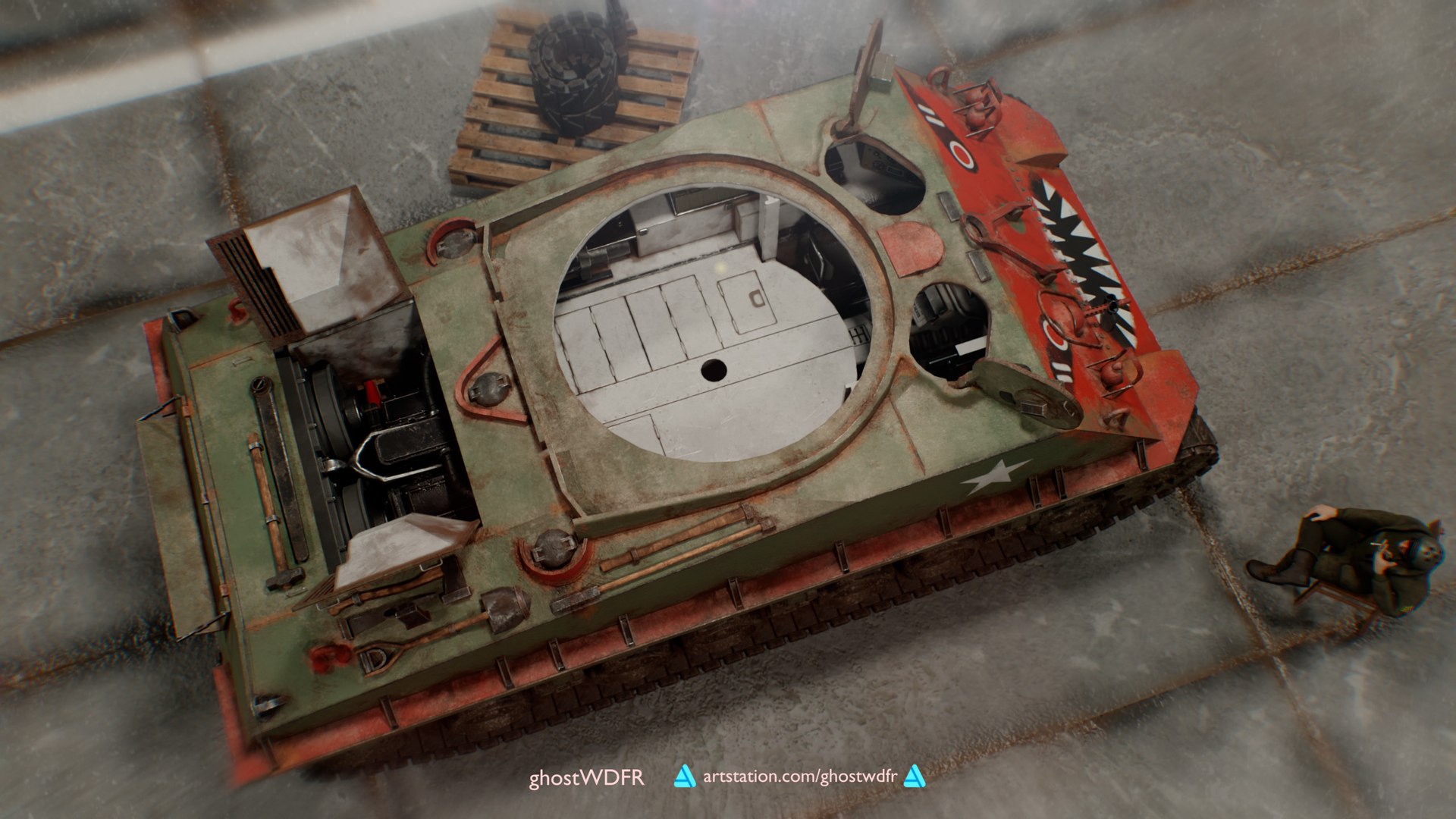 Sherman M4A3 76W with full interior 3D model - TurboSquid 2135209