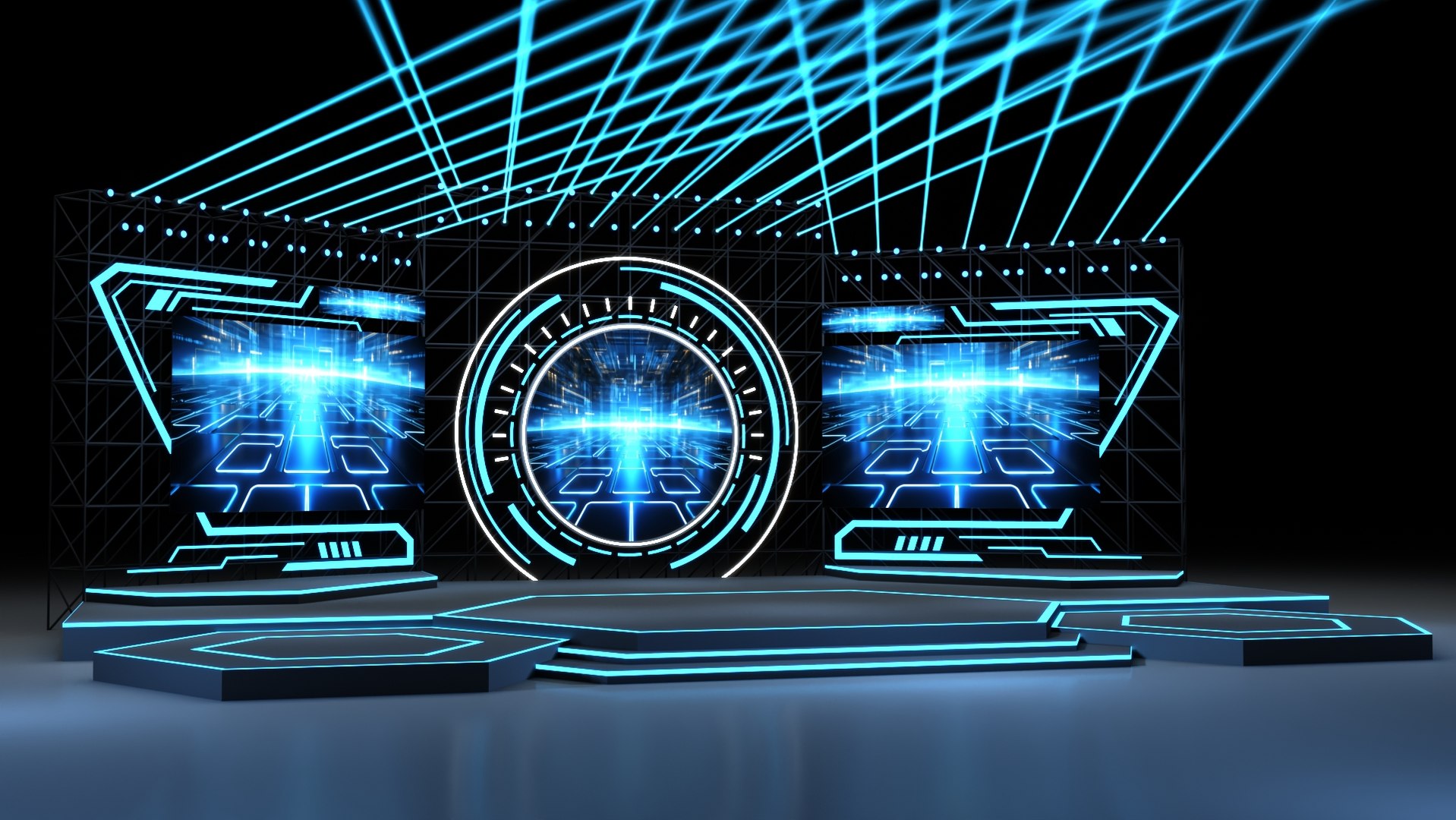 Virtual Event Stage 15 3D Model - TurboSquid 2260179