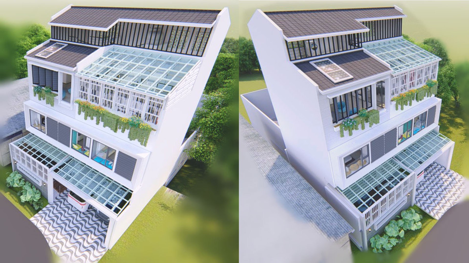 3D 4 STORY MODERN HOUSE ARCHITECTURE - TurboSquid 2105386