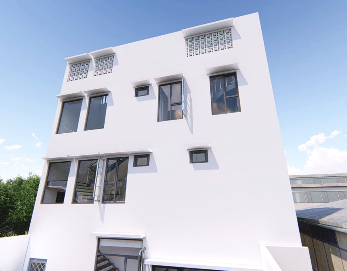 3D 4 STORY MODERN HOUSE ARCHITECTURE - TurboSquid 2105386