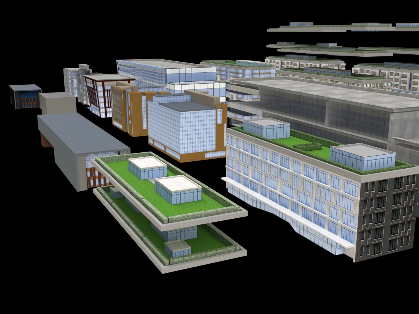 3d model of kit buildings