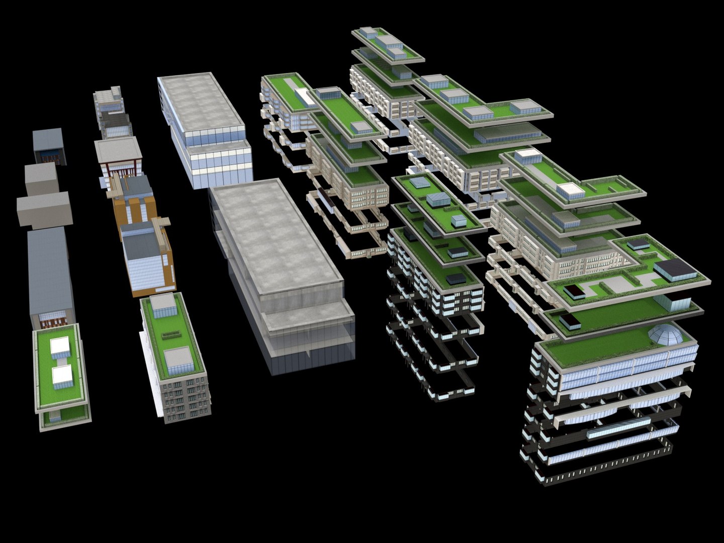 3d model of kit buildings