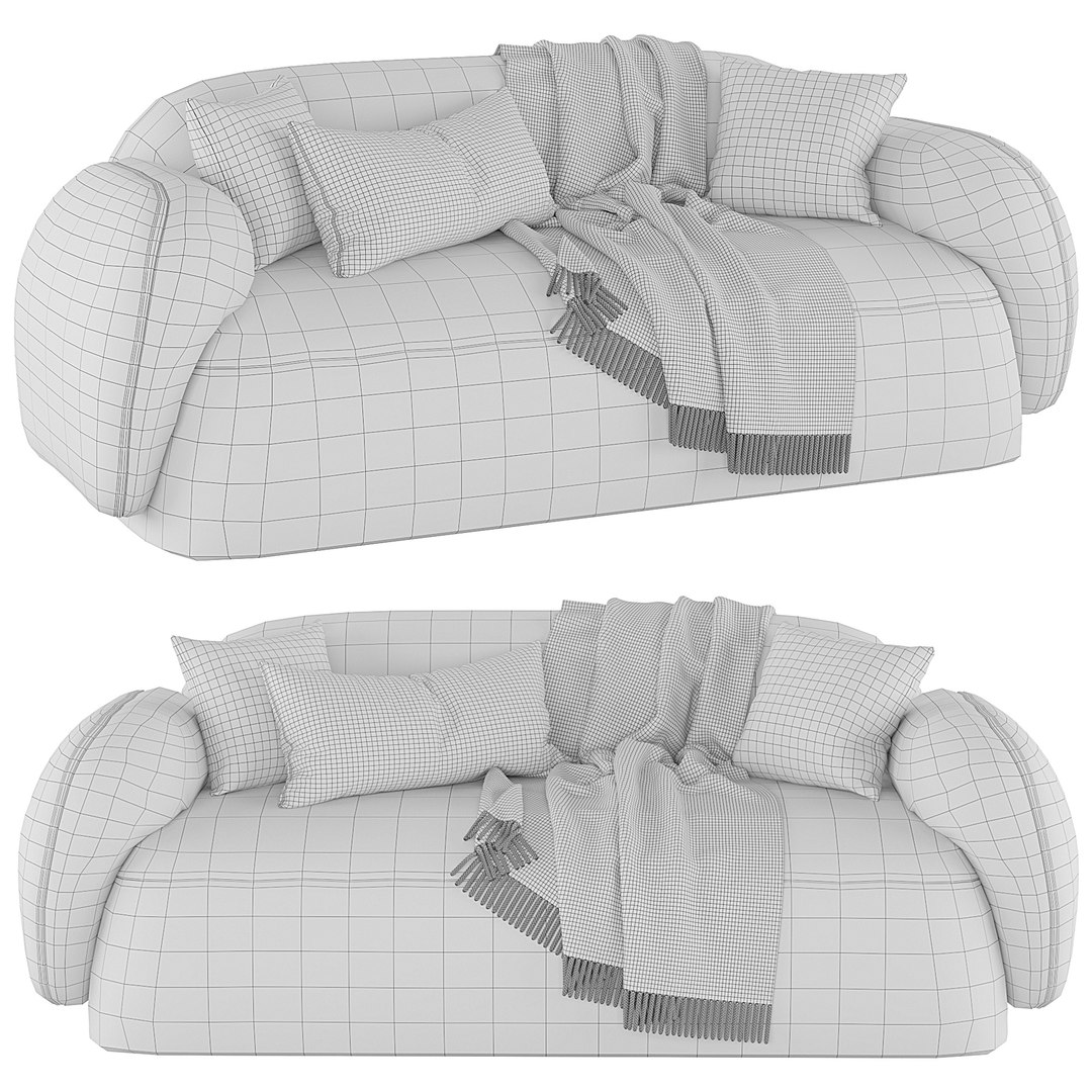 Dori Boucle Round Arm Sofa By Acanva 3D Model - TurboSquid 2164777