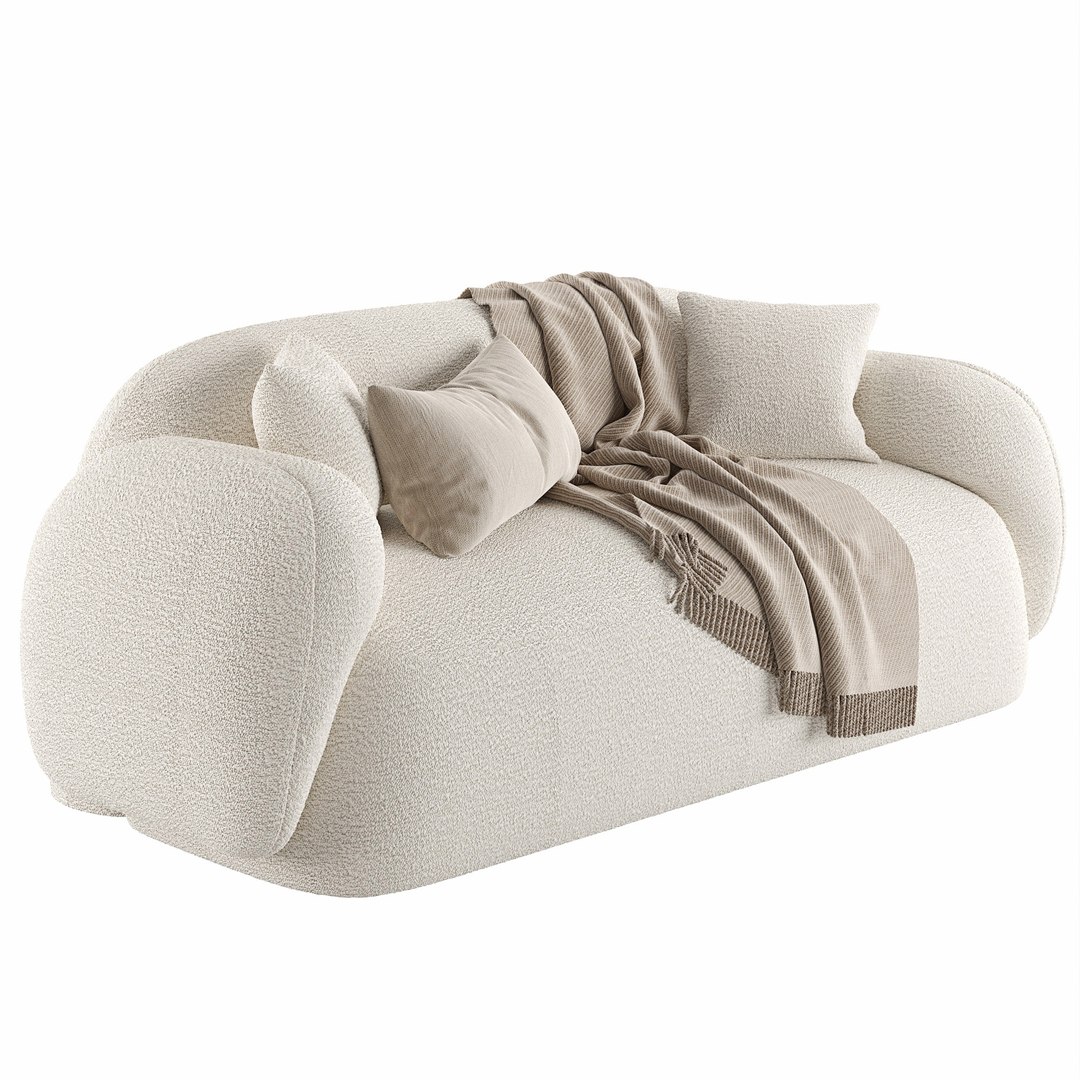 Dori Boucle Round Arm Sofa By Acanva 3D Model - TurboSquid 2164777