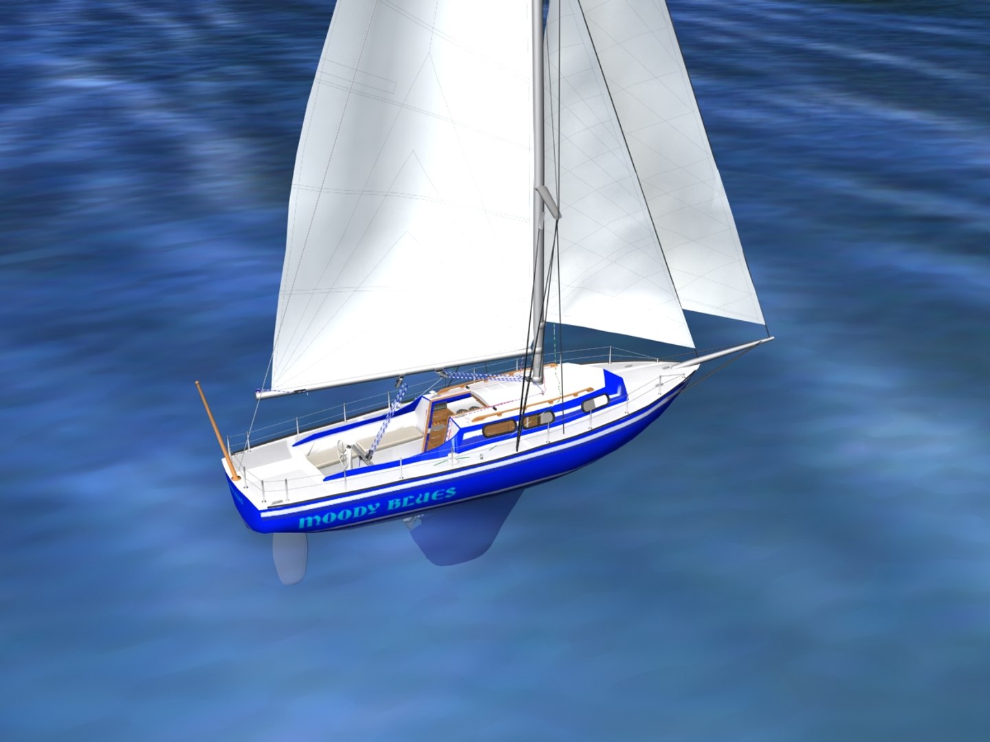 3D Cutter Rigged Sailing Sailboats Model - TurboSquid 1306365