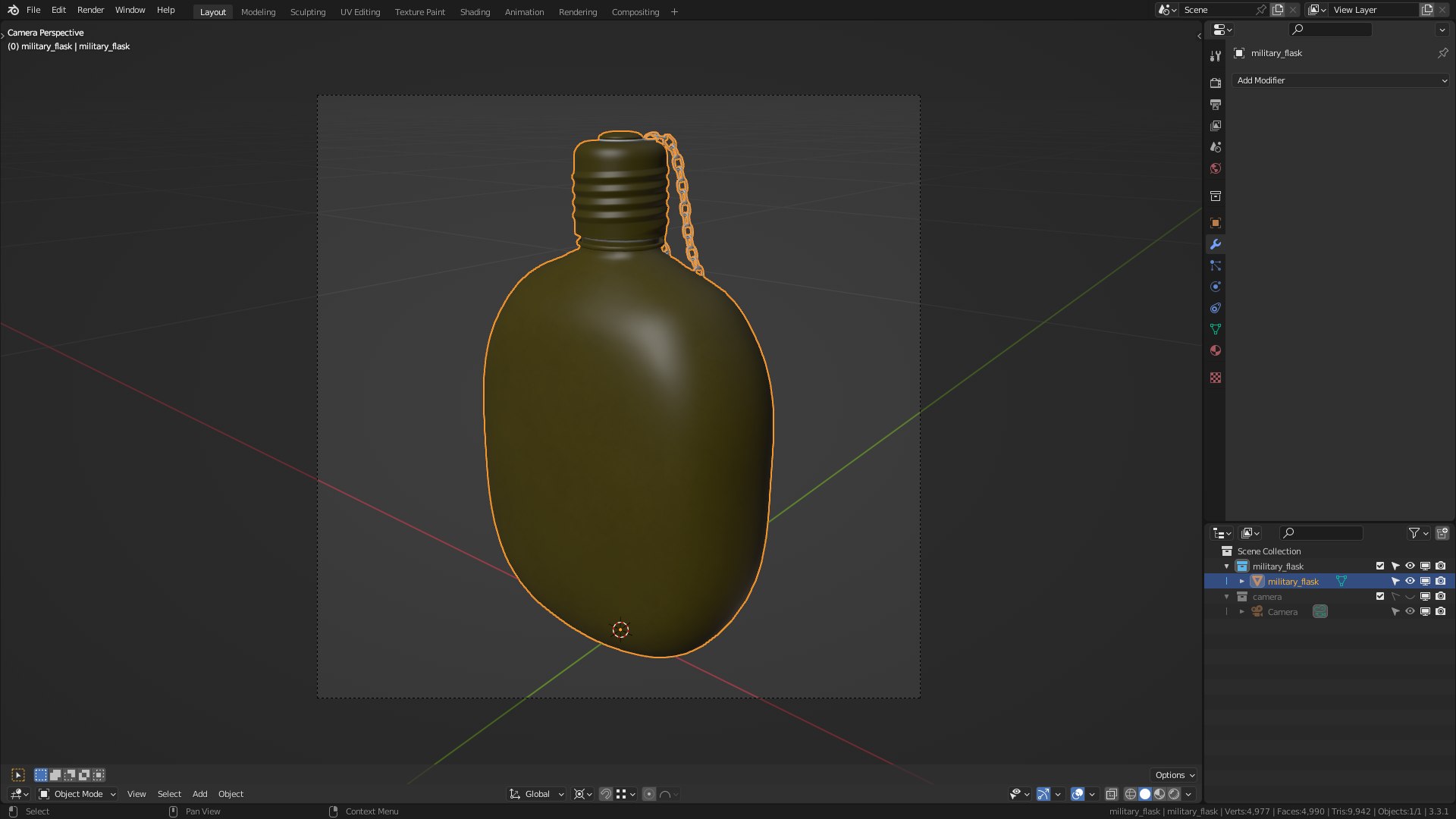3D Model Military Flask - TurboSquid 1973653