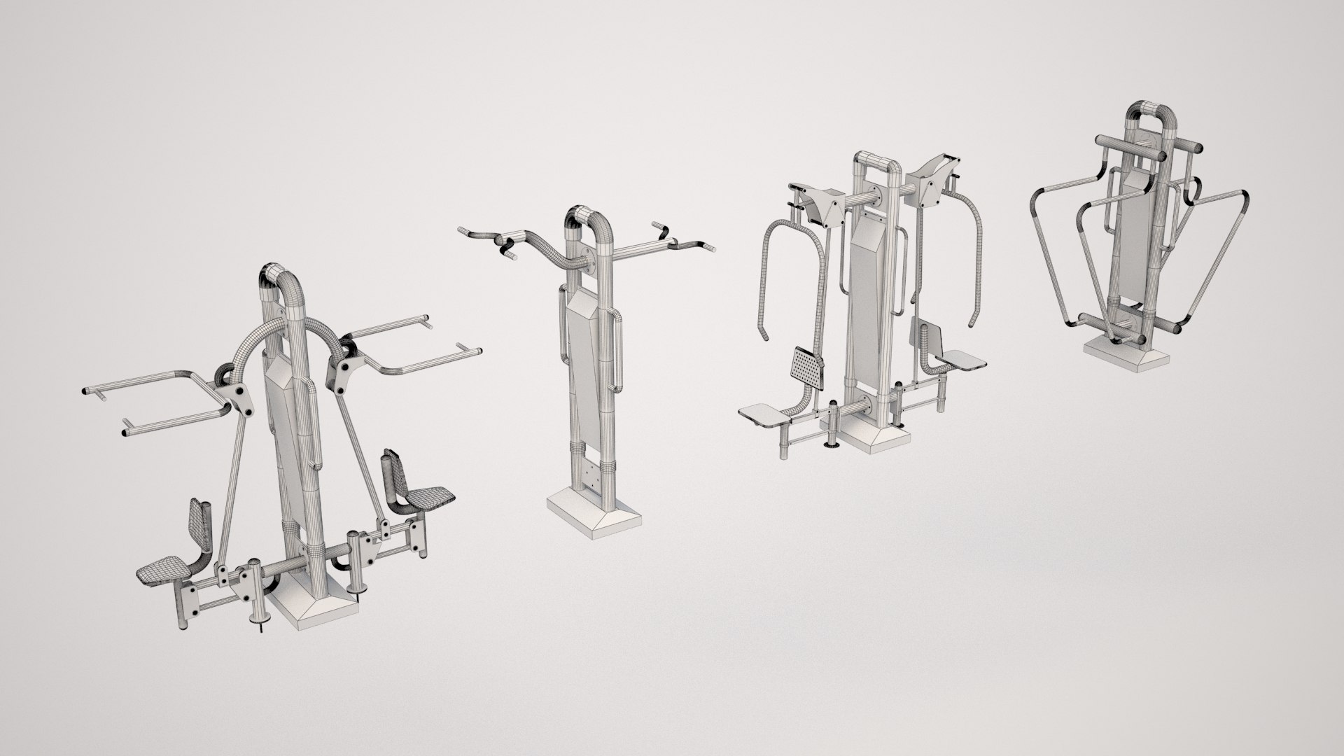 Street Exercise Equipment Set-04 Model - TurboSquid 2146951