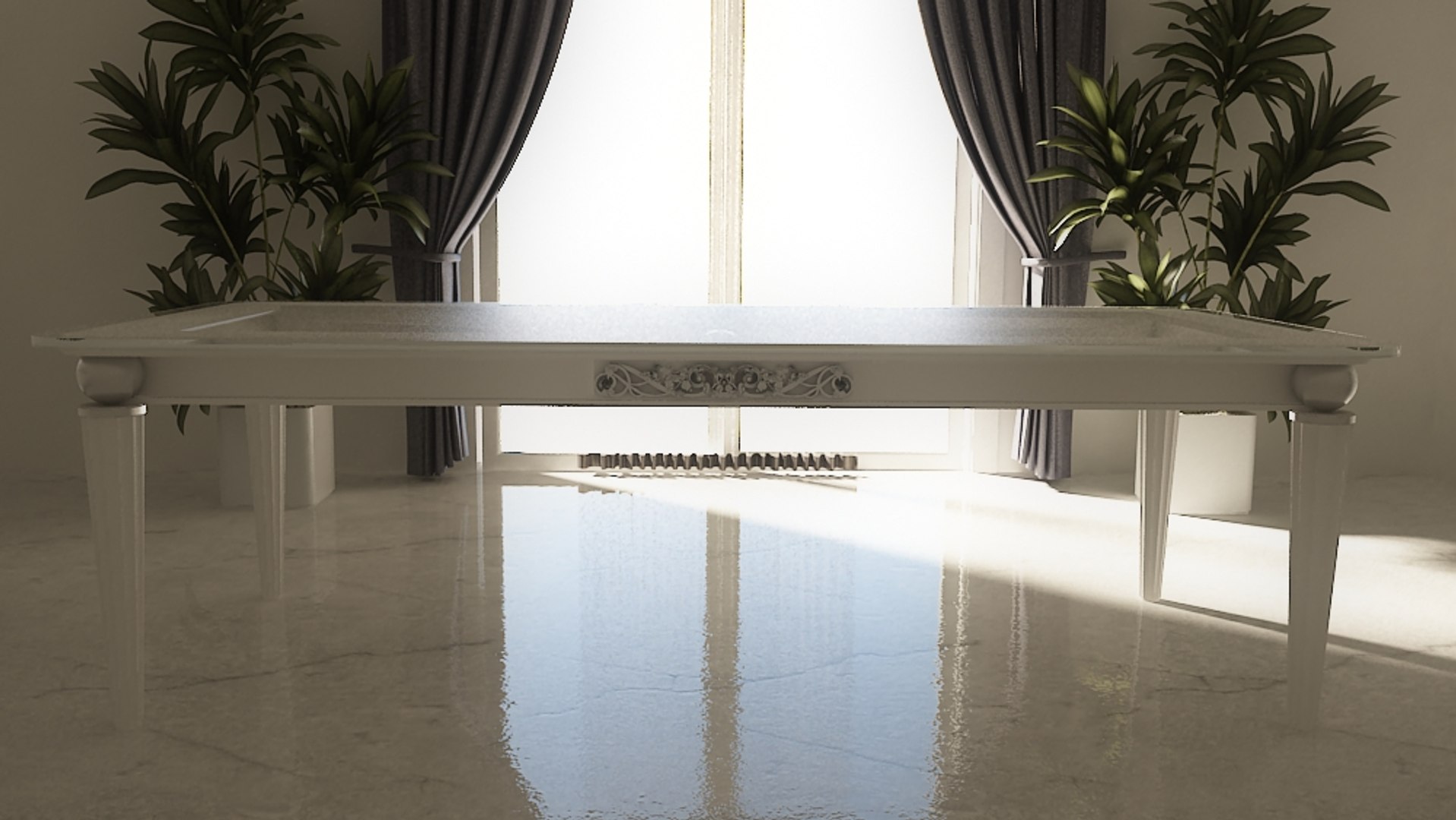 Modern Dining Room Table 3d Model