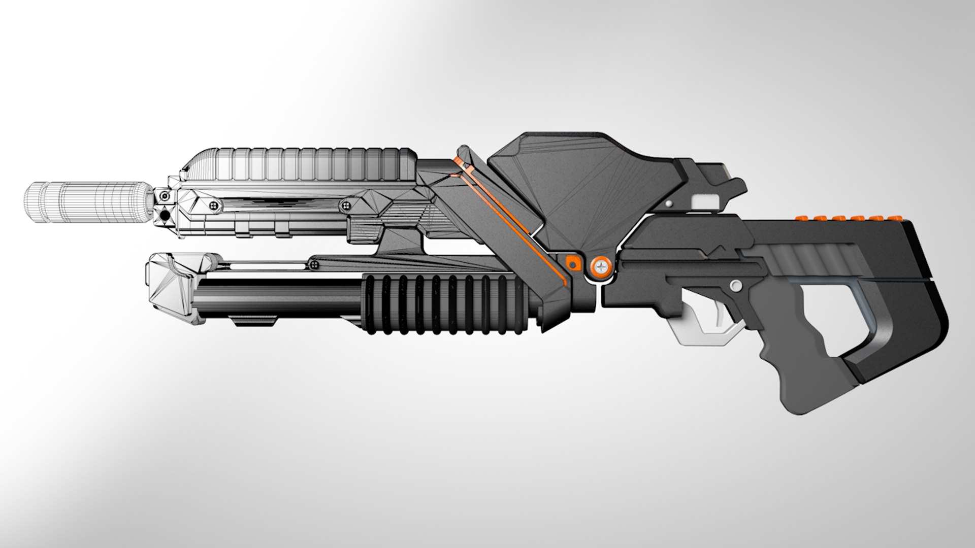 sci fi gun c4d