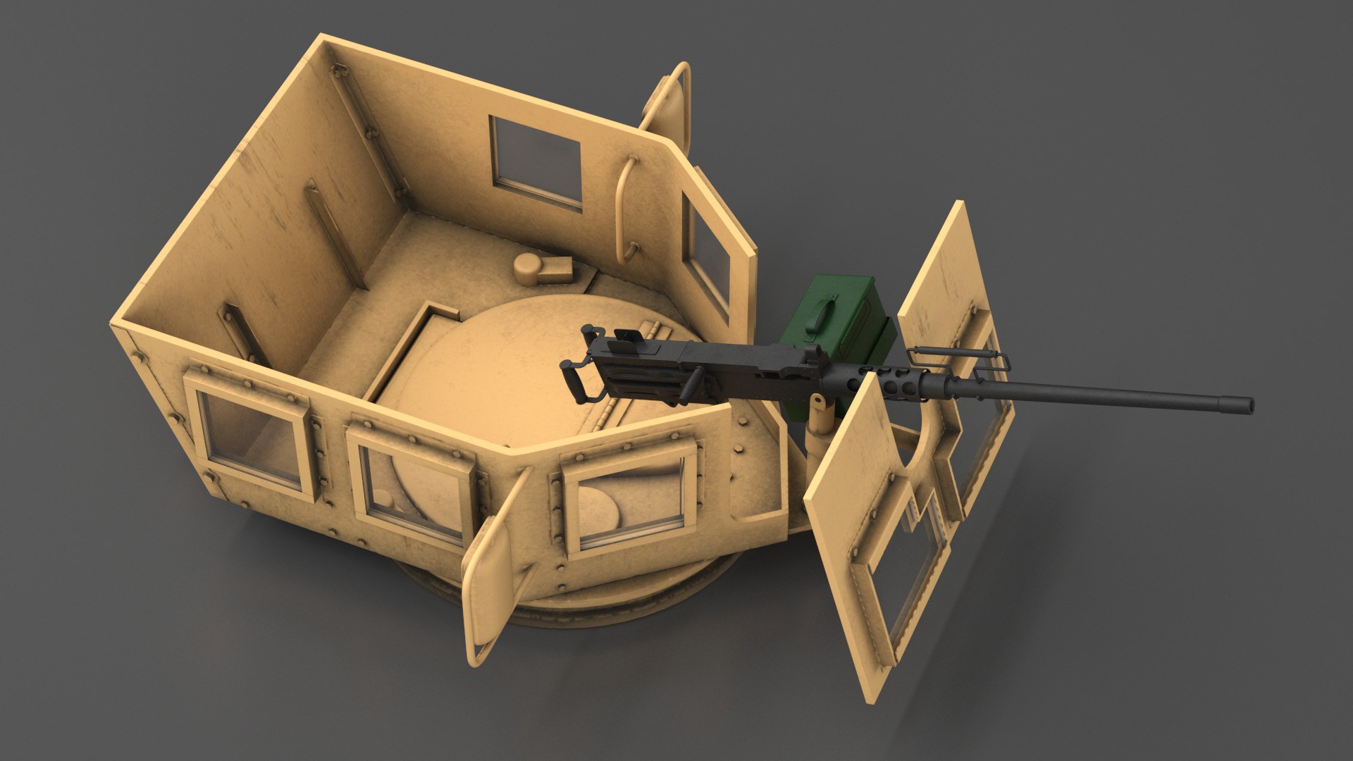 Armored Vehicle Tower With Machine Gun 3D Model - TurboSquid 1995762
