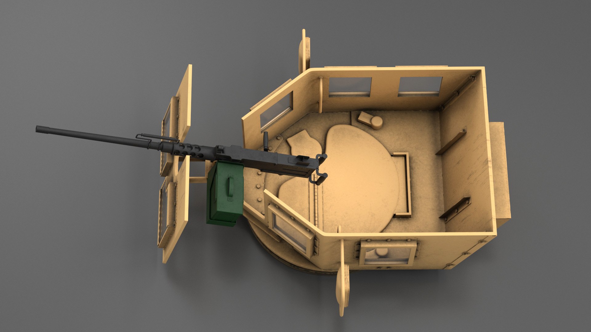 Armored Vehicle Tower With Machine Gun 3D Model - TurboSquid 1995762